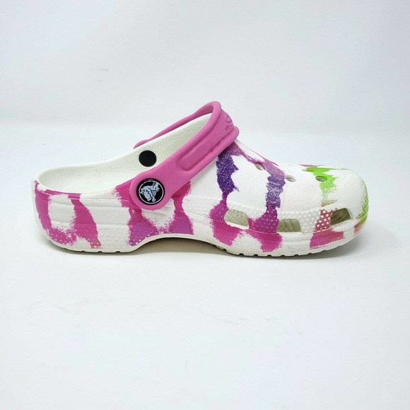 CROCS | Shoes | Crocs Kids Multi Tie Dye Drip Classic Clogs J Slides ...
